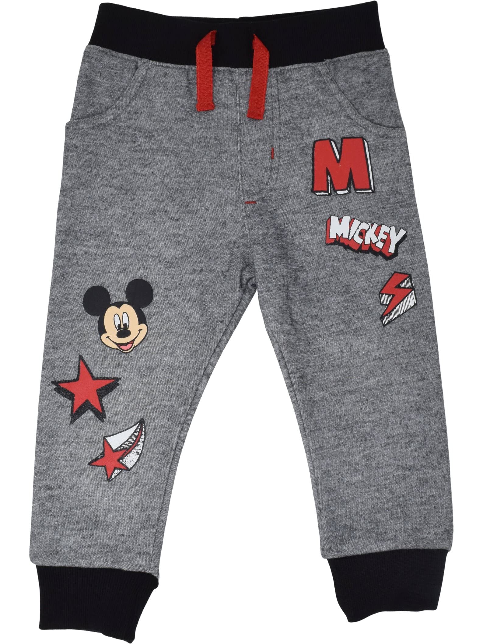 Disney Mickey Mouse Toddler Boys 2 Pack Pants Black/Gray 3T
