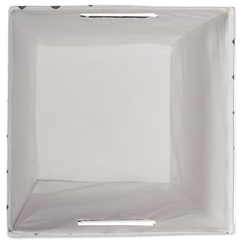 DII Hardsided Polyester Trapezoid Storage Bin, Chevron, Gray, Medium