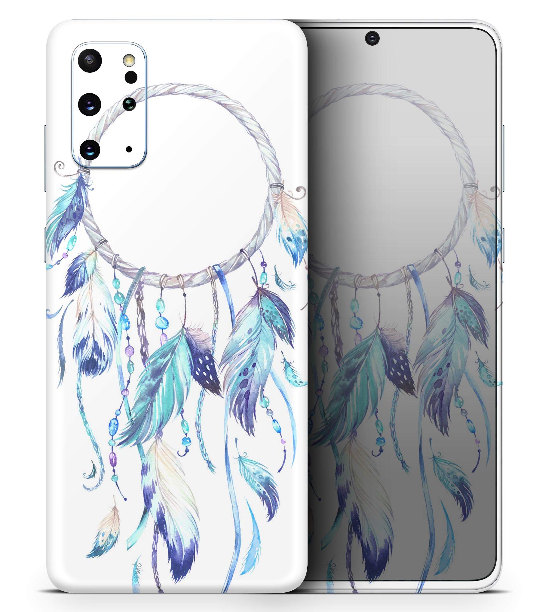 DesignSkinz Watercolor Dreamcatchers v1 Protective Vinyl Decal Wrap Skin Cover Compatible with The Samsung Galaxy S20 (Screen Trim & Back Glass Skin)