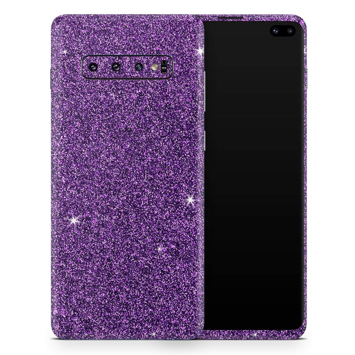 DesignSkinz Sparkling Purple Ultra Metallic Glitter Protective Vinyl Decal Wrap Skin Cover Compatible with The Samsung Galaxy S20 (Screen Trim & Back Glass Skin)