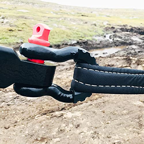 Houert Shackle Hitch Receiver 2 Inch, 35000lb Capacity Receiver, Heavy Duty Receiver Shackle Bracket with 3/4 D-Shackle,Towing Accessories for Trucks & Jeeps
