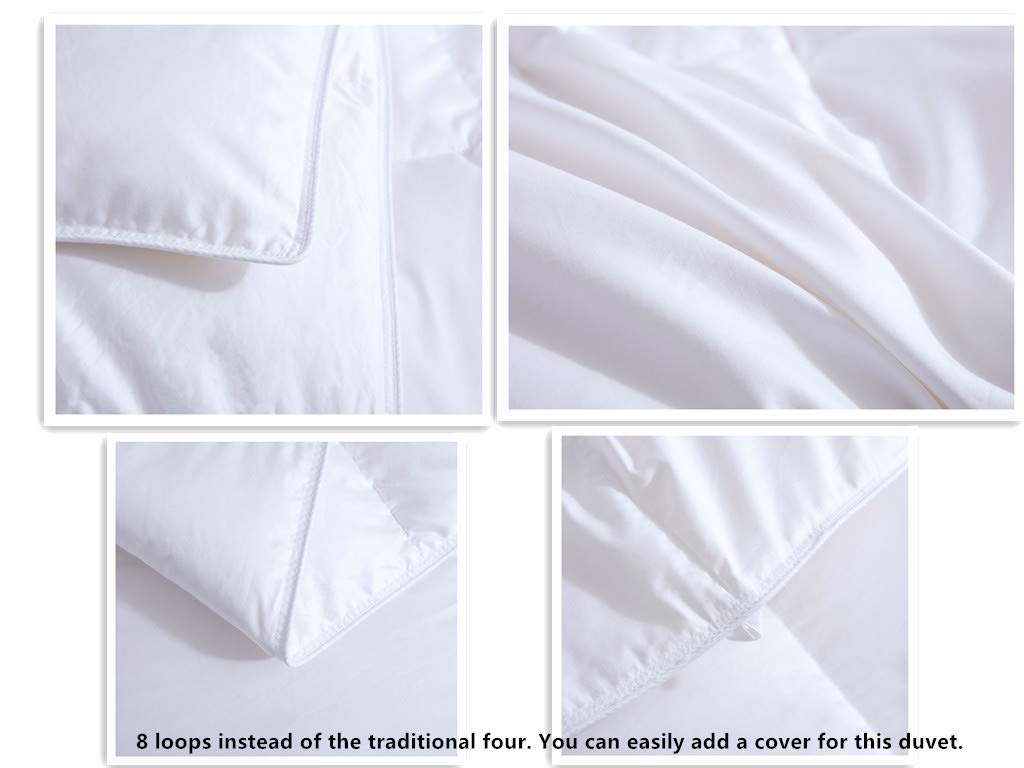 KumiQ Crib All Season Lightweight Natural White Down Baby Toddler Comforter Duvet, Down-Proof Cotton Shell, Machine Washable (White, 41x48in)