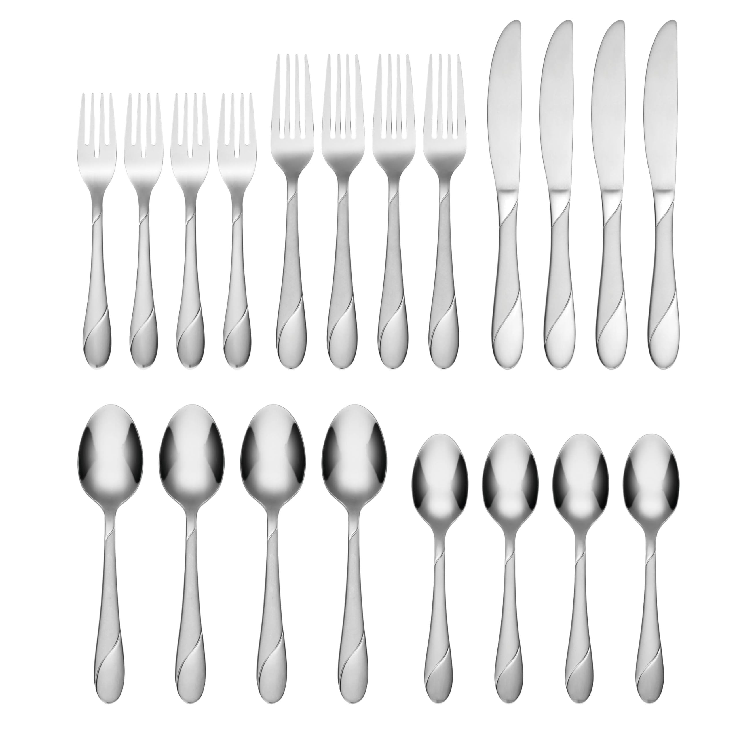 Cambridge Swirl Sand Piece Flatware Set, 51 Count