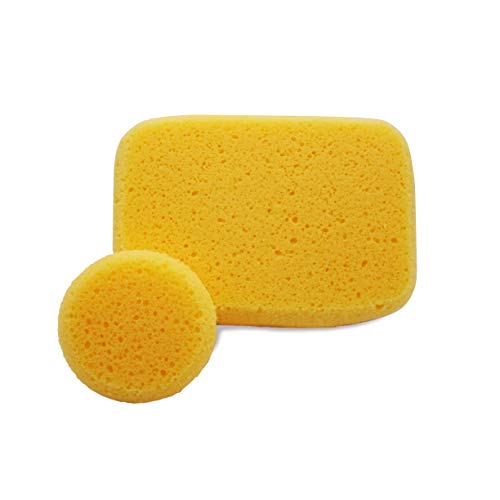 Premium Synthetic Horse Tack Sponges: 12pc Value Pack (10 Round 2.8" x1", 2 Large 6"x4"x2") with Cotton Bag, for Saddles, Bridles, Boots and Leather Care by Equus Constantia