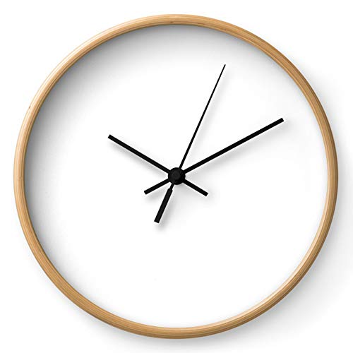 Society6 White Minimalist Solid Color Block Spring Summer by Beautiful Homes Wall Clock (Natural - Black)