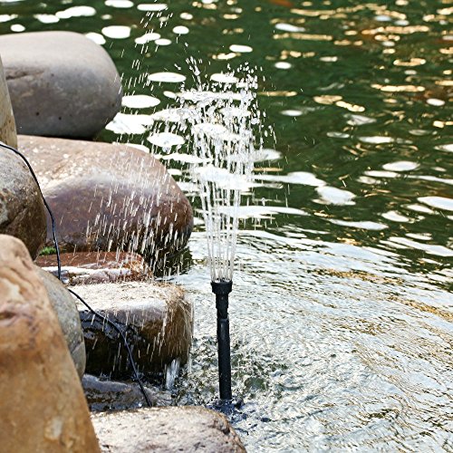 Fountain Pump with Lights Led, 10W 160GPH Submersible Water Pump Fountain for Aquarium Fish Tank Pond Garden Backyard, 600L/H AC 110V