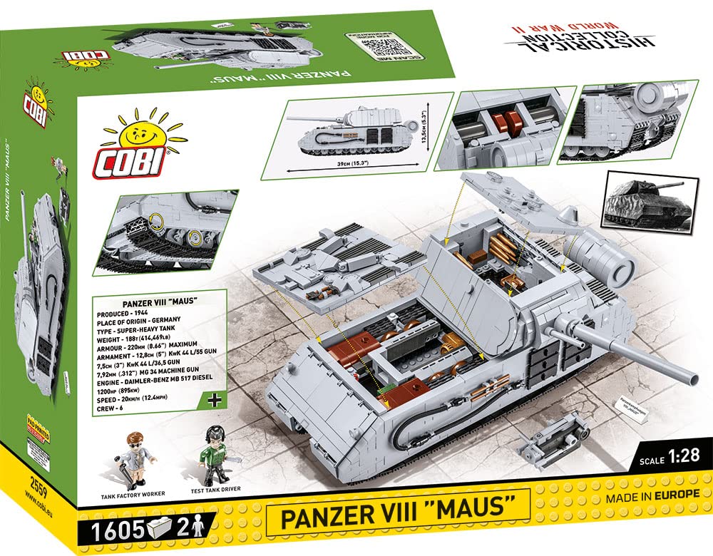 Cobi toys 1605 Pcs 'Hc WWII /2559/ Panzer VIII Maus