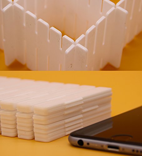 ESTAY DIY Plastic Drawer Dividers 8 Pcs Dresser Kitchen Office Drawer Organizer Accessories Underwear Tools Utensil Plastic Storage (White)