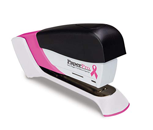 Bostitch Office InCourage Spring-Powered Compact Stapler, BCA Pink (1588), plastic-half strip
