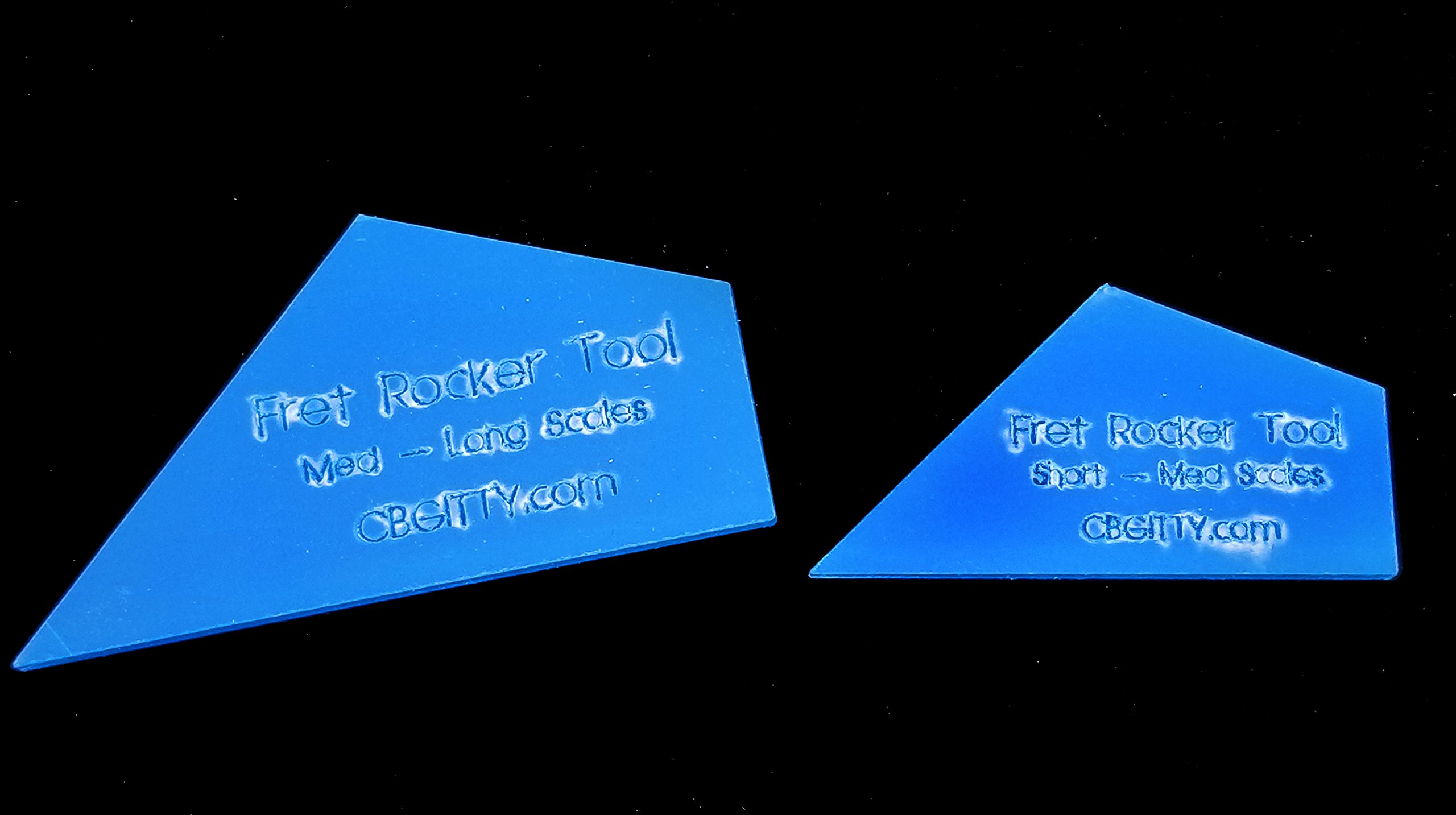 2pc. Laser-cut Acrylic Fret Rockers - The easy way to check your frets!