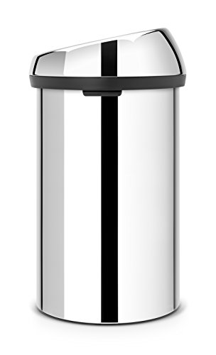 Brabantia 402609 Touch Trash Can, 16 gallon/60 L, Brilliant Steel