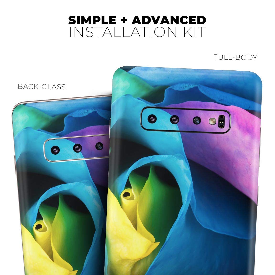 DesignSkinz Rainbow Dyed Rose V3 Protective Vinyl Decal Wrap Skin Cover Compatible with The Samsung Galaxy S20 (Screen Trim & Back Glass Skin)