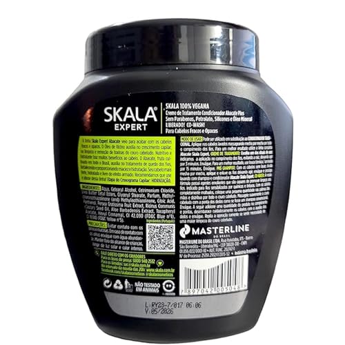 SKALA Avocado Hair Cream Hair Treatment Conditioning (1000g) - Imported from Brazil