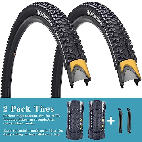2 Pack Anti-Puncture 24x1.95 Bike Tires with 2 Levers and with or without 2 Inner Tubes (24x1.95-2 Tires 2 Levers)