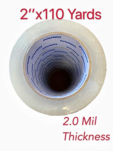 Prinko 36 Rolls Clear Packing Tape - 110 Yards per Roll - 2" Wide x 2.0 mil Thick, Acrylic Adhesive Heavy Duty Tape for Box Office Moving Packaging Shipping