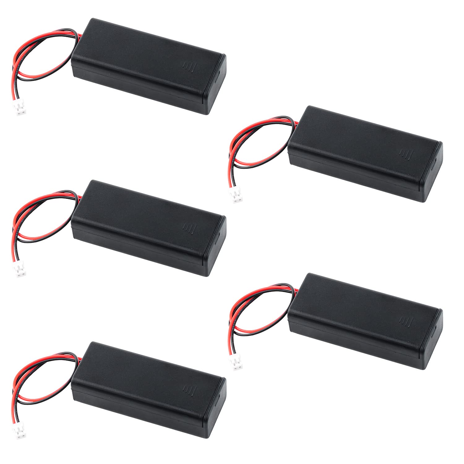Geekstory Battery Holder - 5 PCS 3V AAA Battery Case Cover Storage Box with ON/Off Switch and Wire Leads PH2.0 JST Connector Male for BBC Micro:bit Arduino