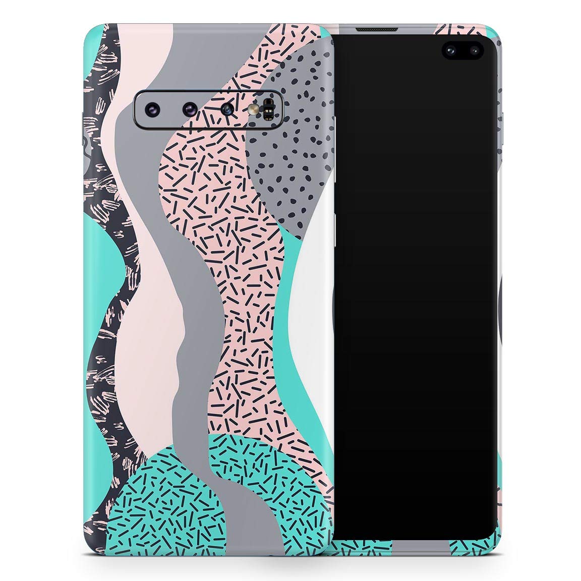 DesignSkinz Retro Summer Mint and Coral Protective Vinyl Decal Wrap Skin Cover Compatible with The Samsung Galaxy S20 (Screen Trim & Back Glass Skin)