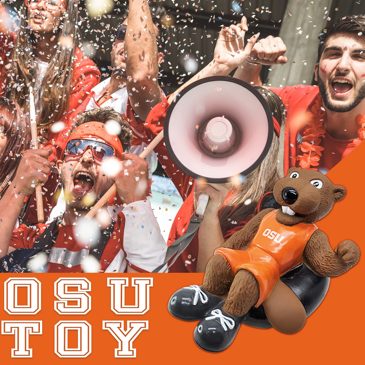 Rubber Tubbers Oregon State Beavers (Benny Beaver) Collegiate Bathtub Toys - Officially Licensed NCAA Team Mascots, Authentic Sports Memorabilia, Novelty Rubber Ducks (Oregon State University)