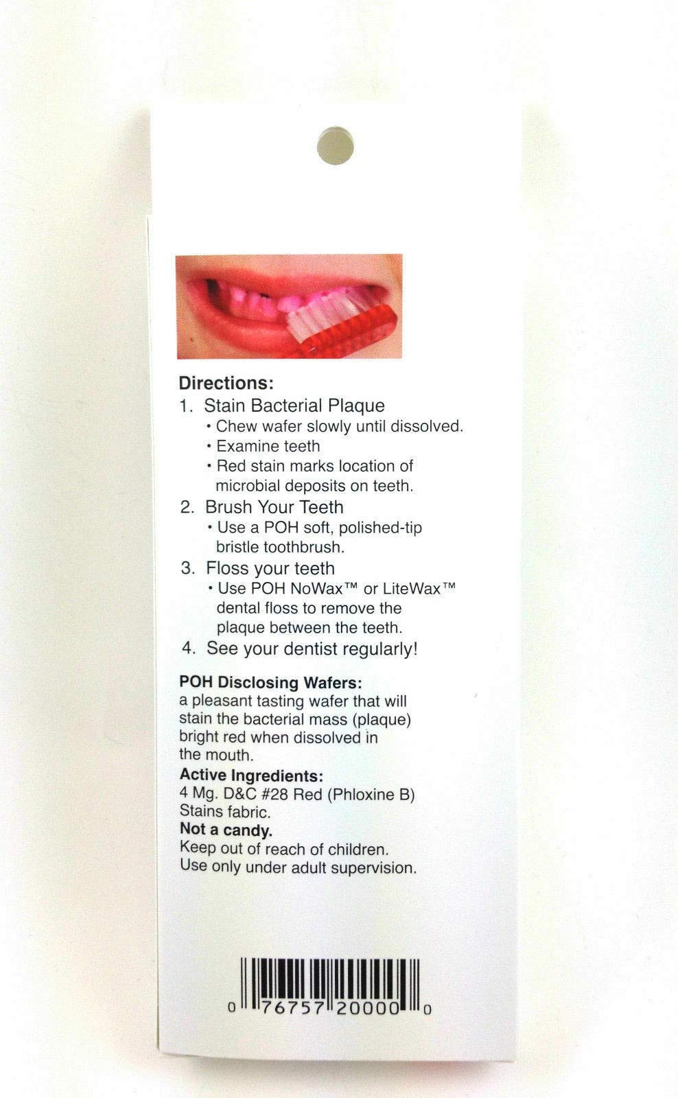POH Plaque Disclosing Tablet Wafers For Kids - 40 Count, Cherry Flavor - Plaque Remover