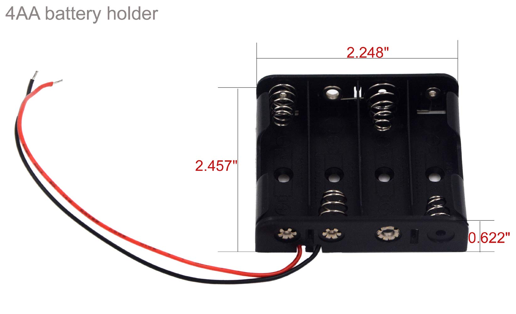 LAMPVPATH (Pack of 8) AA Battery Holder Bundle 2Pcs Single AA Battery Holder, 2Pcs 2X 1.5V AA Battery Holder with Leads, 2Pcs 3X 1.5V 3 AA Battery Holder with Wire, 2Pcs 4X 1.5V 6 Volt Battery Holder