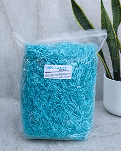 MagicWater Supply Soft & Thin Cut Crinkle Paper Shred Filler (1 LB) for Gift Wrapping & Basket Filling - Turquoise