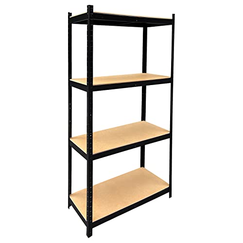 Huini Storage Shelving Utility Storage Shelves Metal Shelving Units Adjustable Bookcases,63" Hx32 Wx16 D , 4 Tier, Black