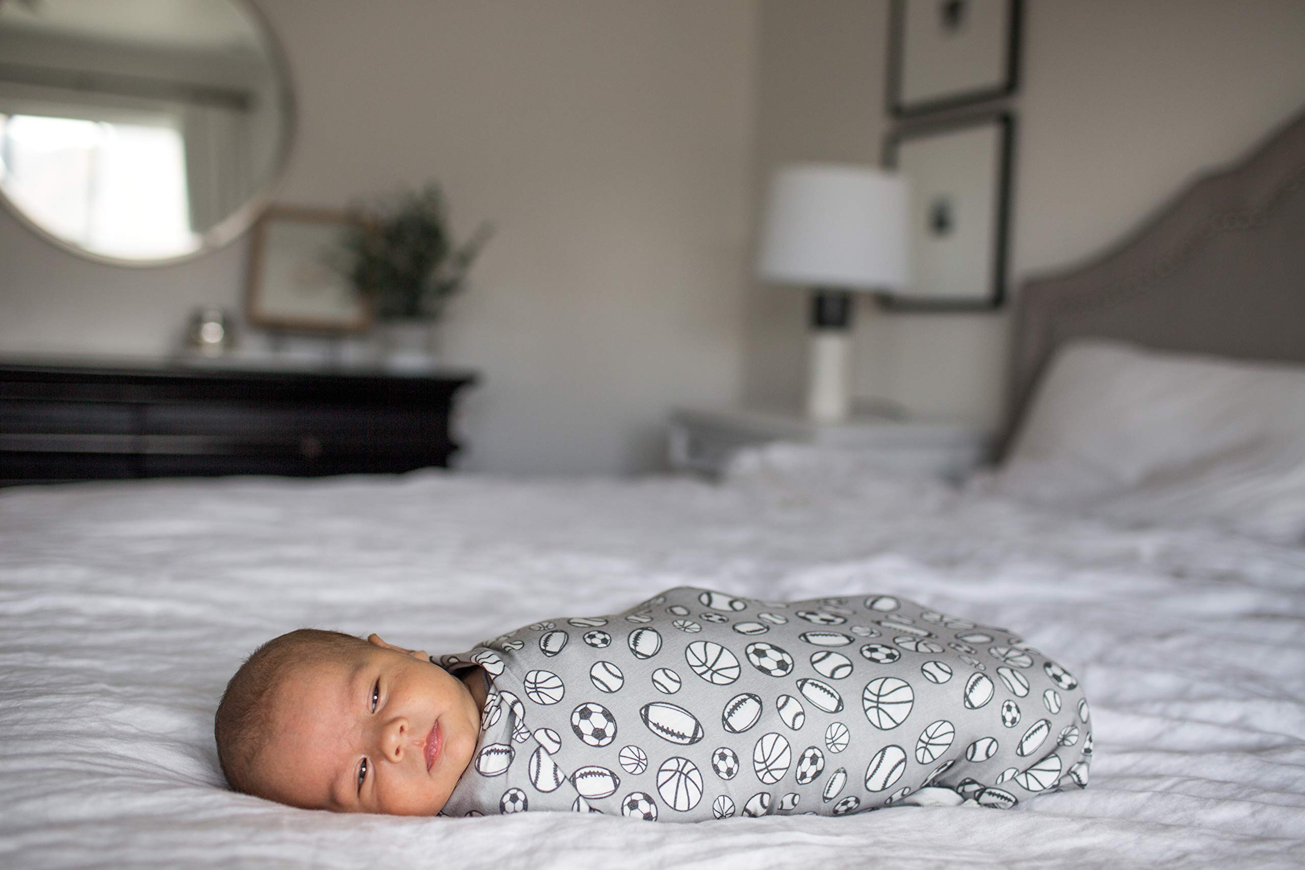 Large Premium Knit Baby Swaddle Receiving Blanket "Champ" by Copper Pearl