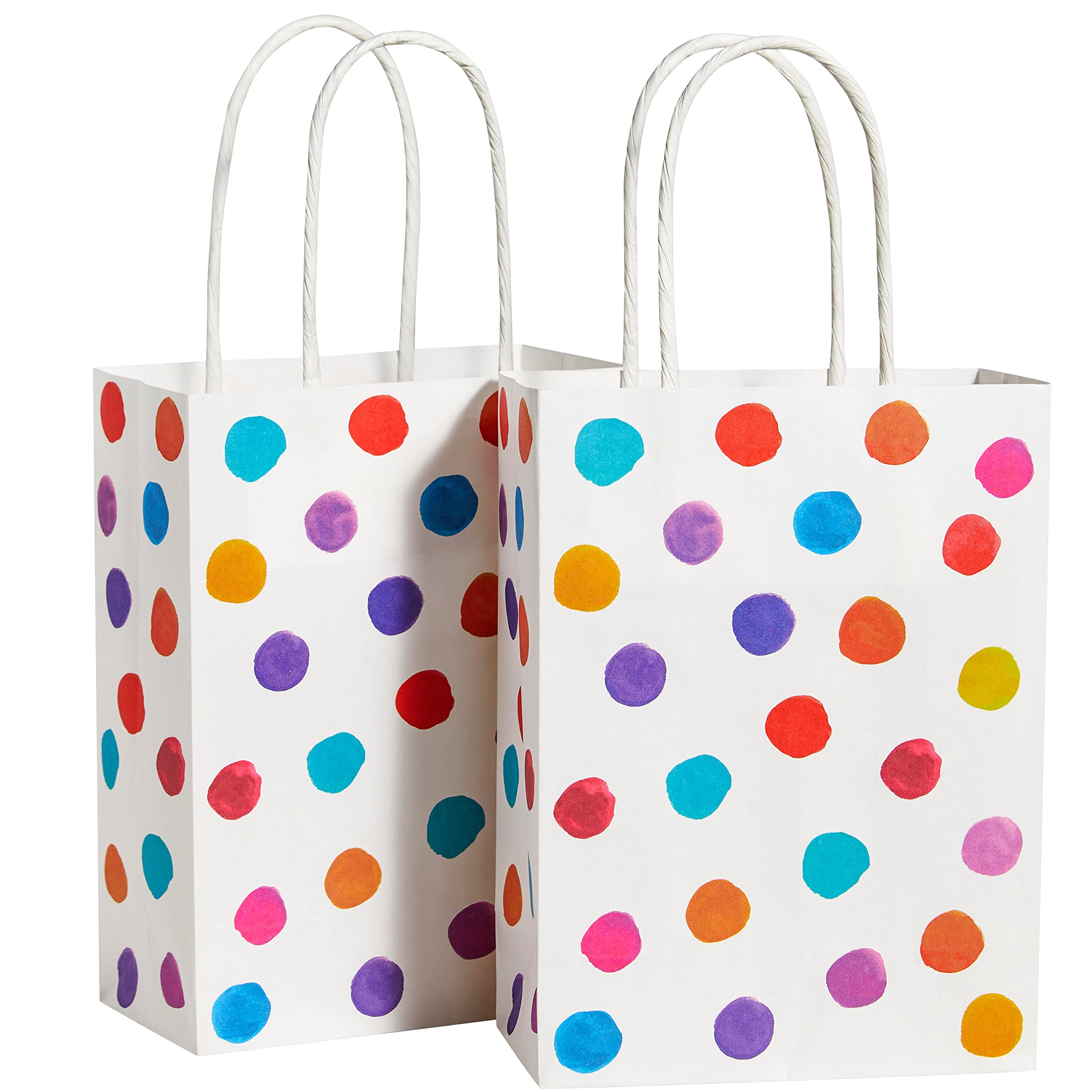 SUNCOLOR 25 Pieces 6" Mini Goodie Bags Small Gift Bags with Handle for Party Favor Bags (Polka Dot)