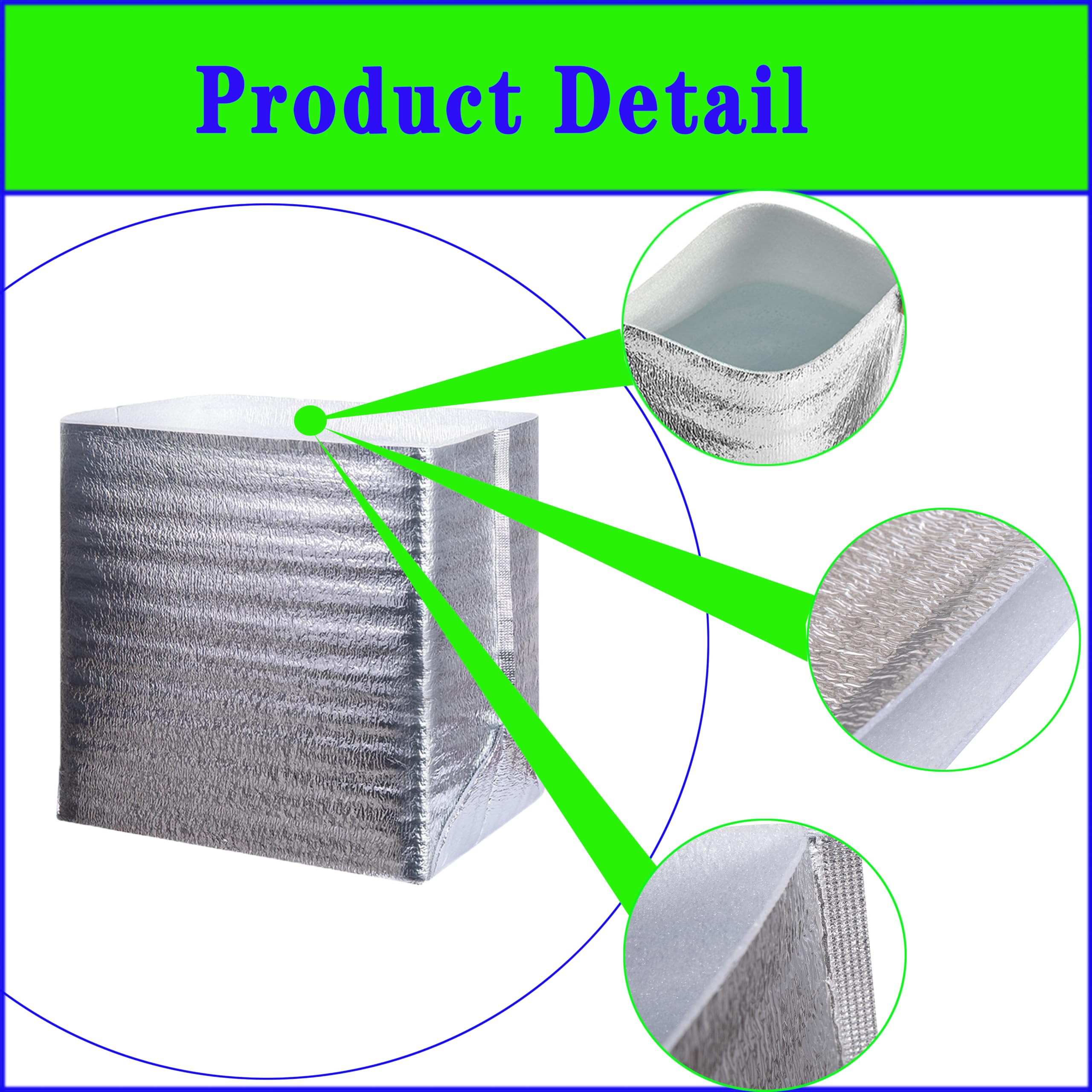 4 PACKS Reusable Insulation Bags Thermal Box Liners,14 x 9.2 x 13.2 in Foil Thermal Box Liners for Takeaway packing insulation, Lunch Box Shopping Bag Insulation Lining Waterproof Insulation Package