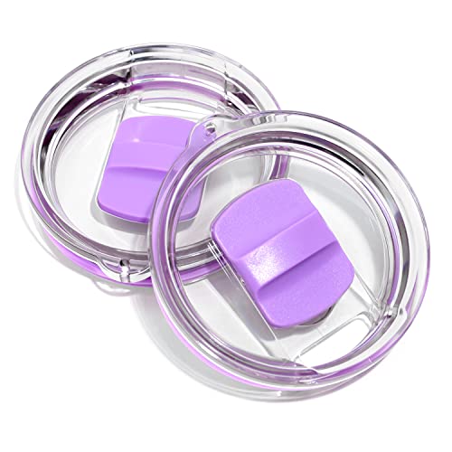 2pcs 30 oz Magnetic Tumbler Lid - Compatible with YETI Rambler, Ozark Trail, Old Style Rtic and More - Magnetic Slider Switch Spill Proof Tumbler Cover (2pcs purple /20 oz)