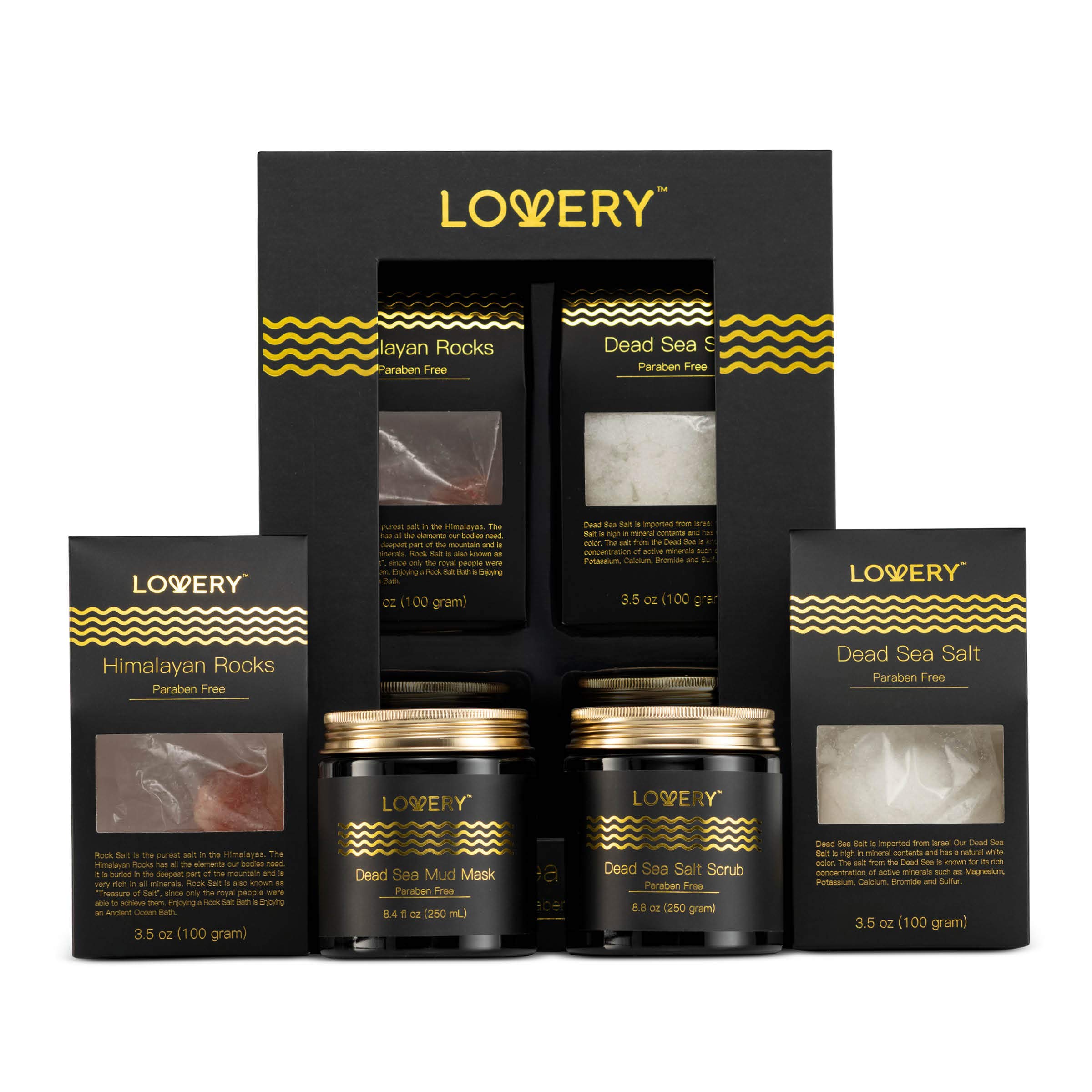 Valentines Gifts for Him, Dead Sea Minerals Spa Gift Box for Women & Men, Self Care Kit, Pink Himalayan Rocks, Dead Sea Bath Salt, Body Scrub & Mud Mask - Birthday, Thank You, Anniversary Gift for Her