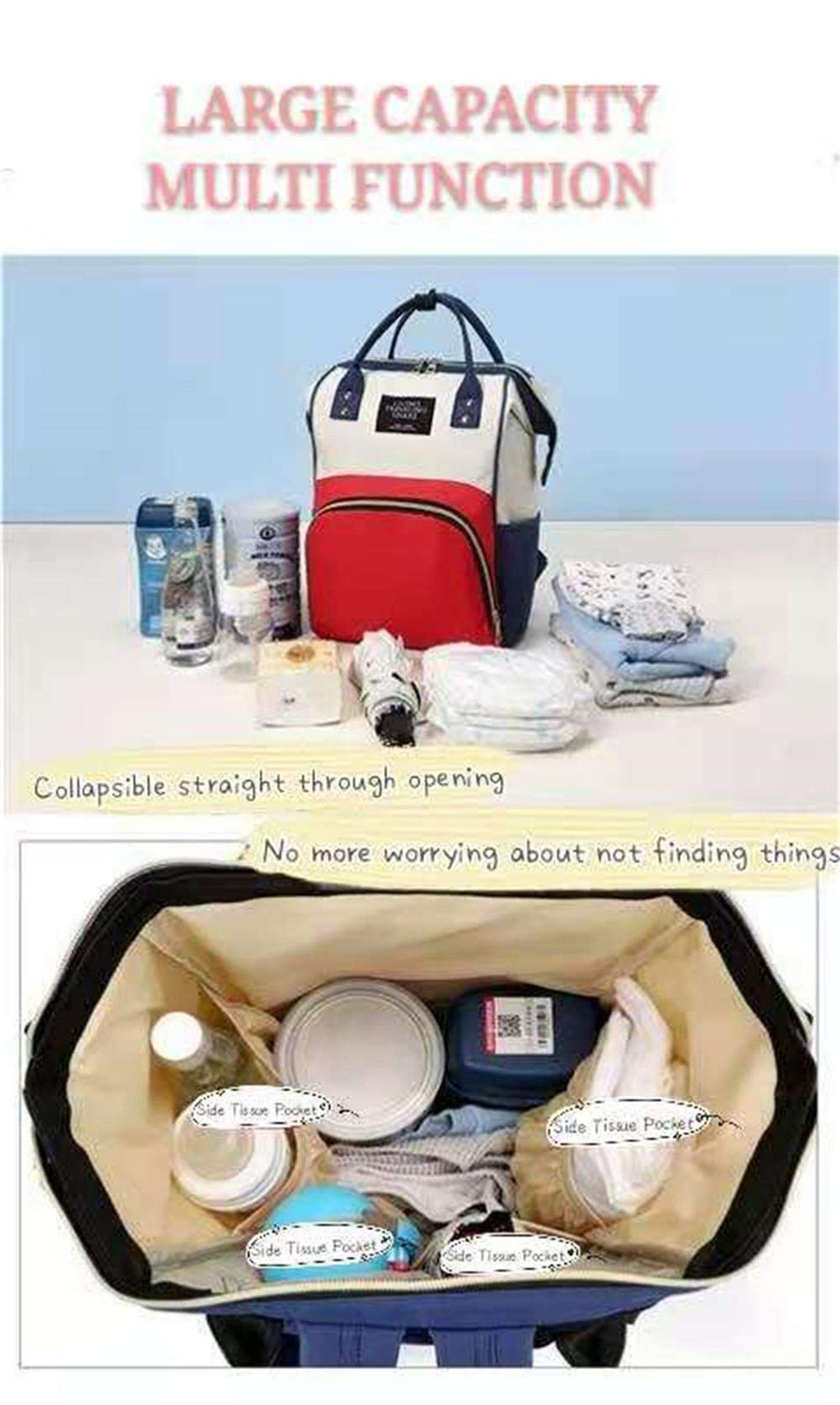 MLBCARE baby bag back pack large-capacity multi-functional fashionable shoulders diaper backpack mother's portable baby care bag Separate storage (red)