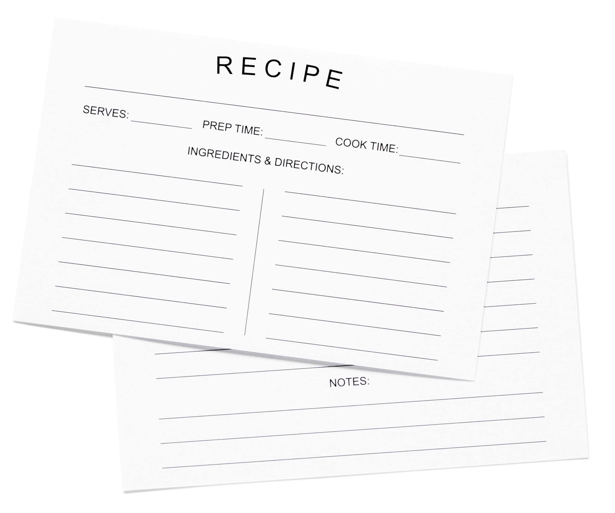 75 Count Recipe Cards 4x6inch Double Sided Thick Card Stock Fit with Recipe Binder Recipe Box Modern Minimal Design