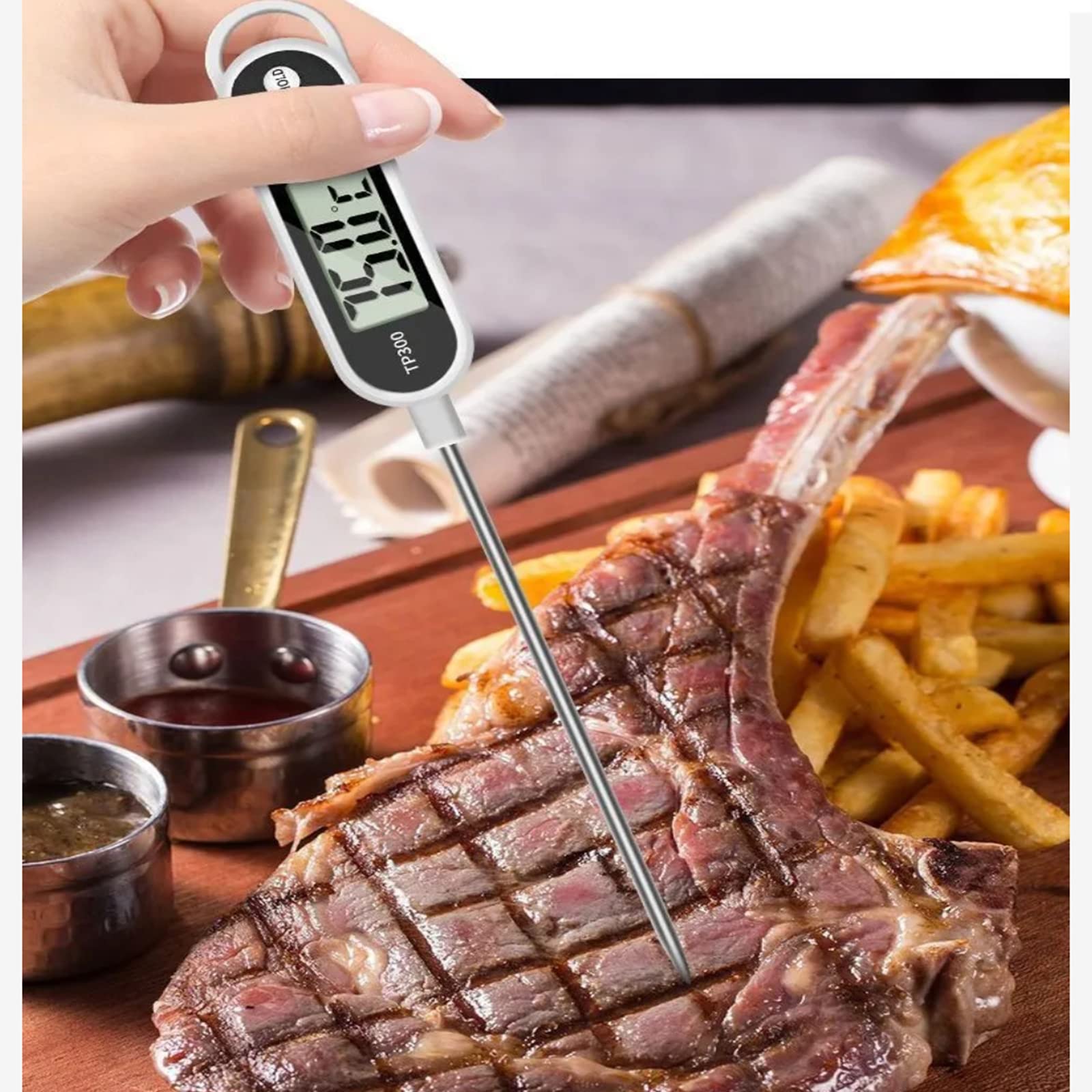 AKEISHE Digital Instant Read Water Thermometer for Liquid, Food, Cooking, Meat, Candy, Tea, and Milk, Oil, Kitchen Gadgets, Candle,Digital Food Probe for Kitchen,Outdoor BBQ and Grilling