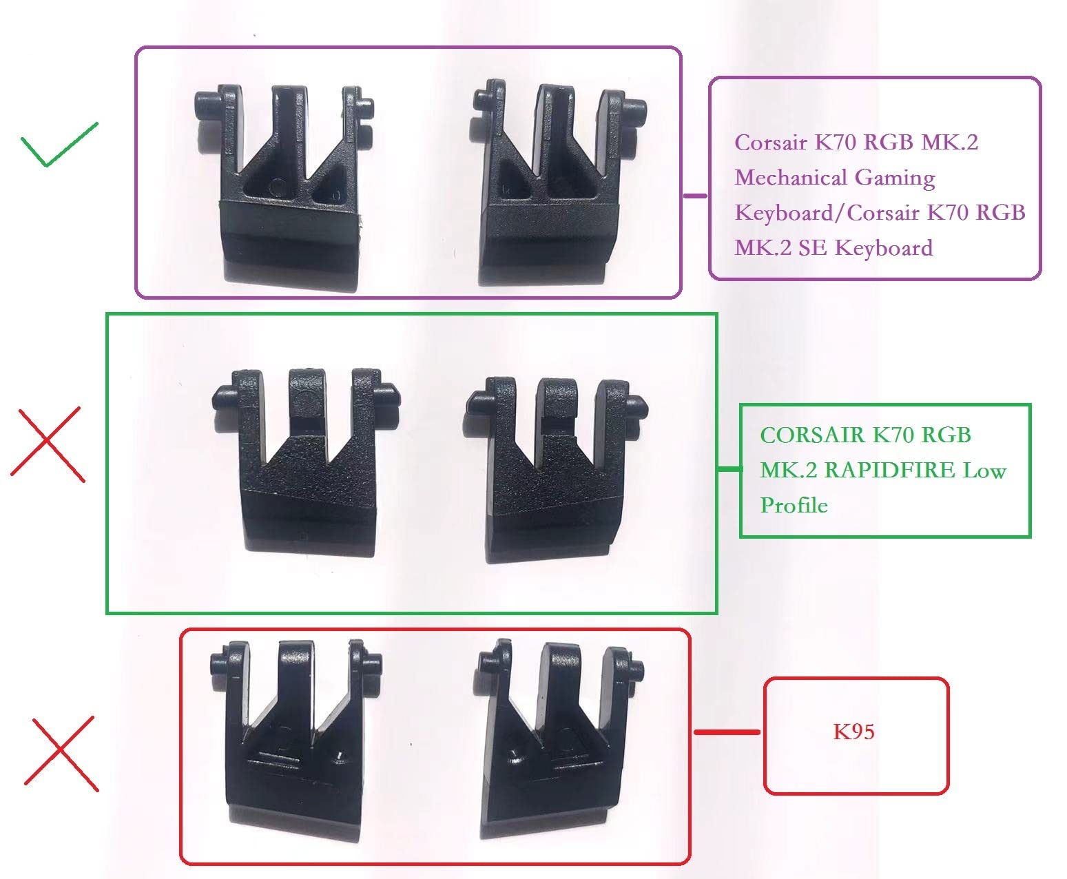 Keyboard Stand Feet Replacement Tilt Leg for Corsair K70 RGB MK.2 Mechanical Gaming Keyboard/Corsair K70 RGB MK.2 SE Keyboard (RGP0057)