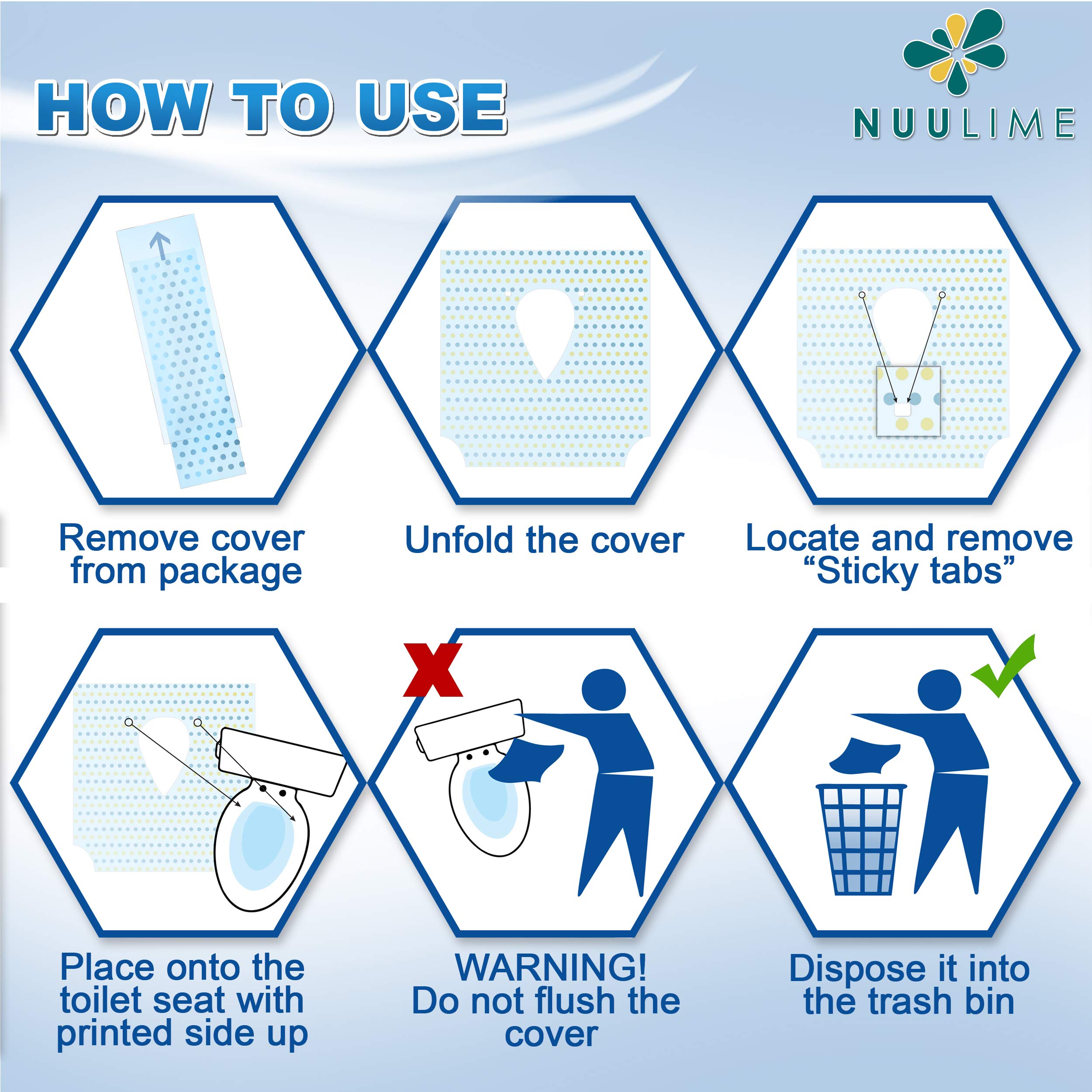 Toilet Seat Covers Disposable - 30 Pack - Extra Large Portable Liners for Bathroom, Road Trip, Child Travel, Toddler Potty Training, Adults On the Go - Individually Wrapped, Waterproof, Soft Clean Pad