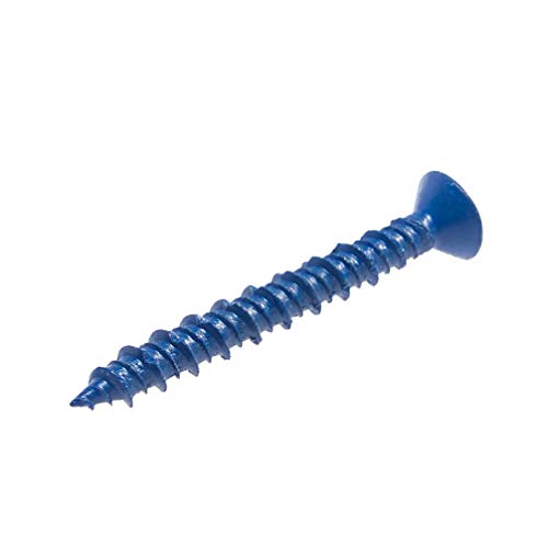 SNUG Fasteners (SNG481) 100 Qty 3/16" x 1-3/4" Flat Head Phillips Diamond Tip Concrete Screws to Anchor Masonry, Block & Brick, Count