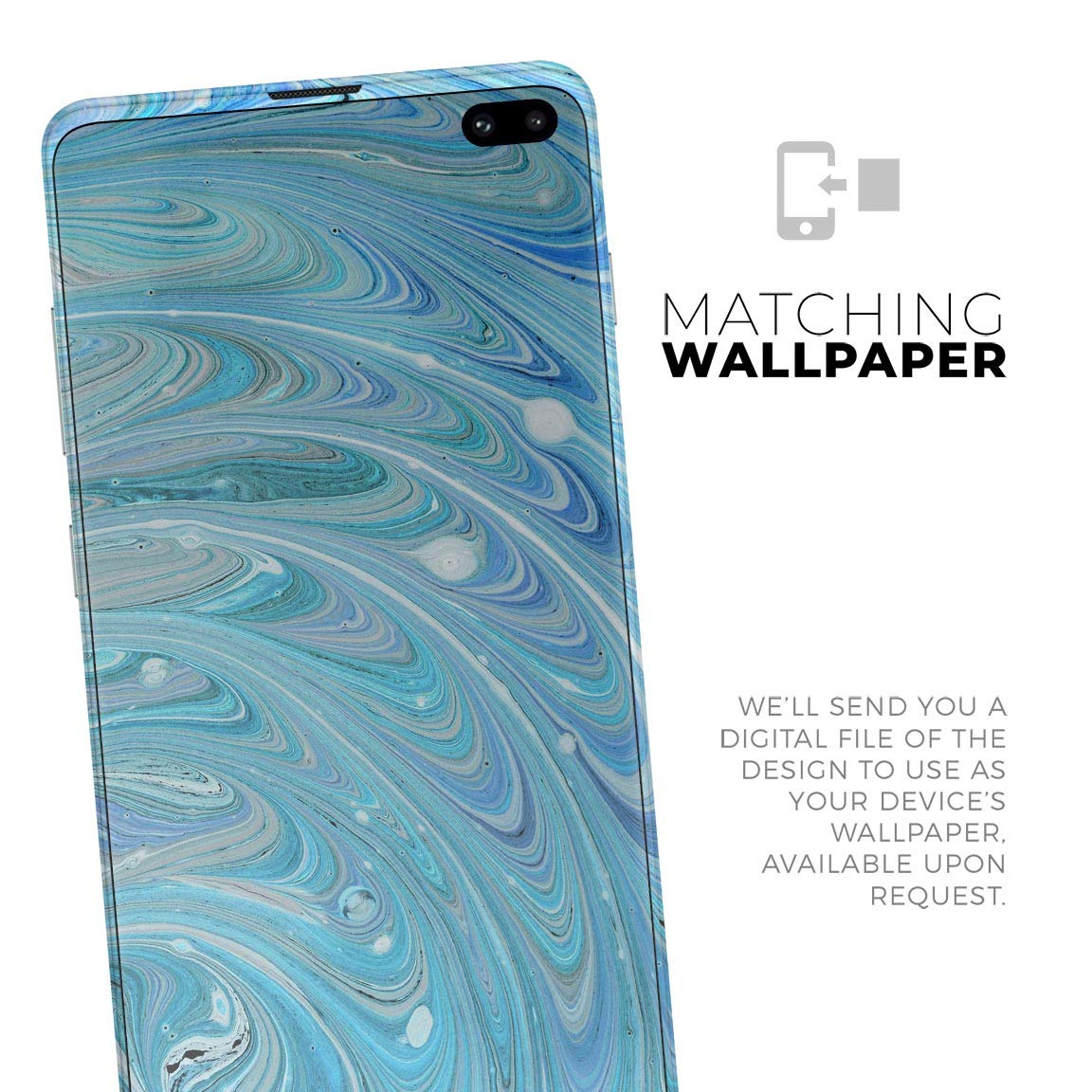 DesignSkinz Mixed Blue Oil Protective Vinyl Decal Wrap Skin Cover Compatible with The Samsung Galaxy S20 (Screen Trim & Back Glass Skin)