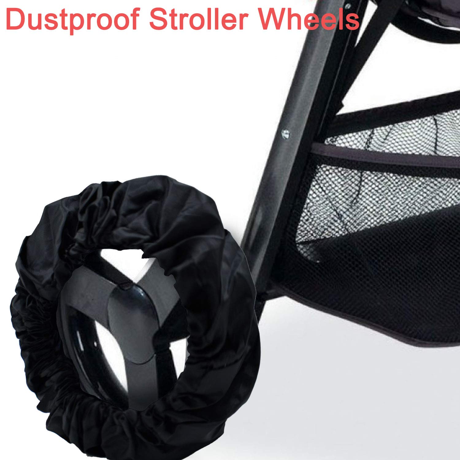 2 Pack Diameter 4.5-6.3 inch Baby Stroller Wheel Cover Dustproof Wheelchair Protector Cover Pushchair Wheel Cover Protector For Outdoor