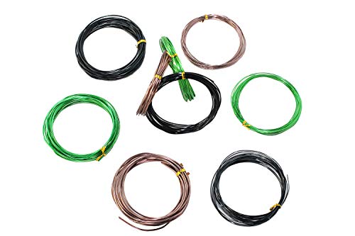 9 Rolls Bonsai Wires, YOURSEE Anodized Aluminum Bonsai Training Wire with 3 Colors (Black, Brown, Green) and 3 Sizes (1.0 mm, 1.5 mm, 2.0 mm), Total 147 Feet