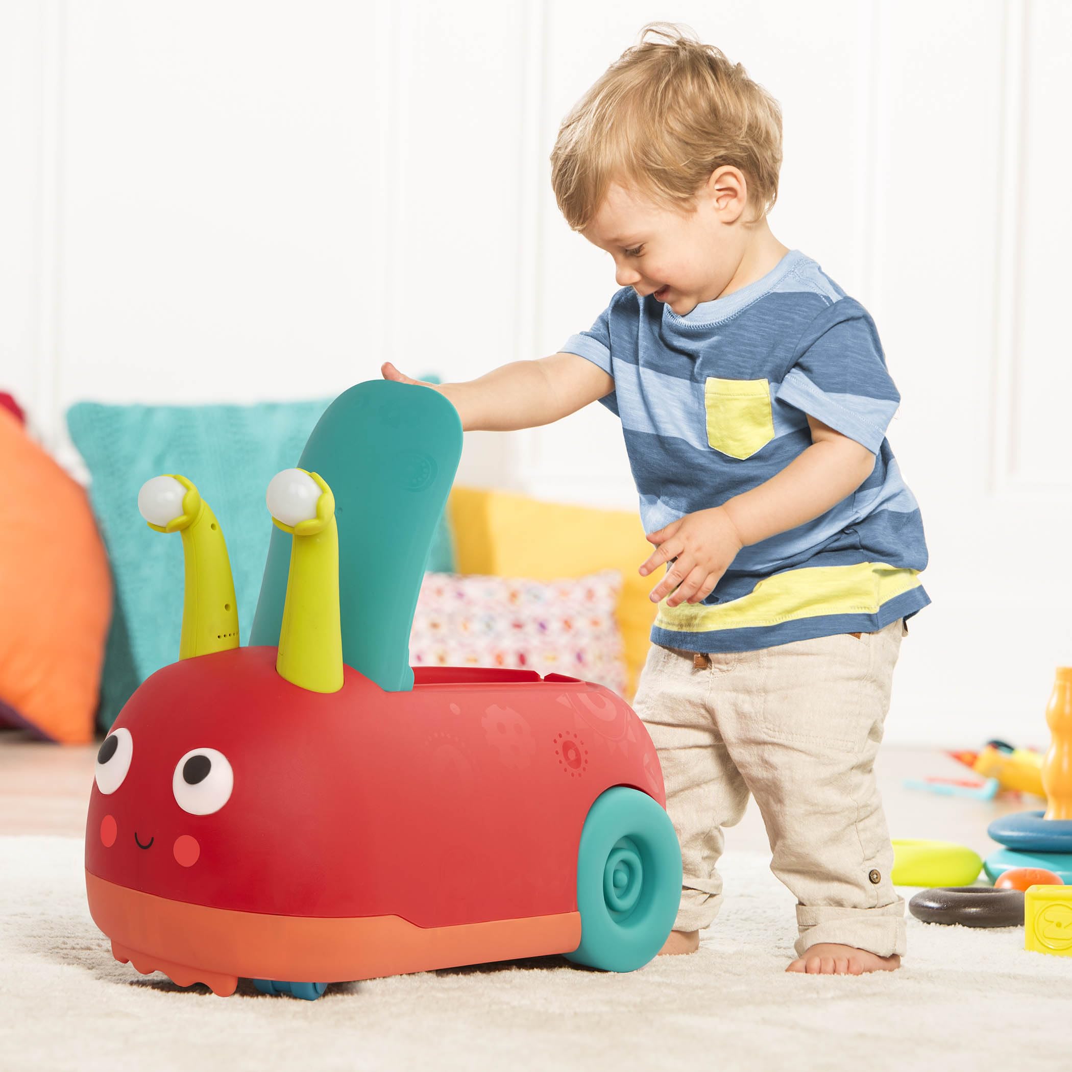 B. toys- Ladybuggy- Ride-On Toy with Lights & Sounds– Ladybug Ride On- Ergonomic Seat – 1 Year +