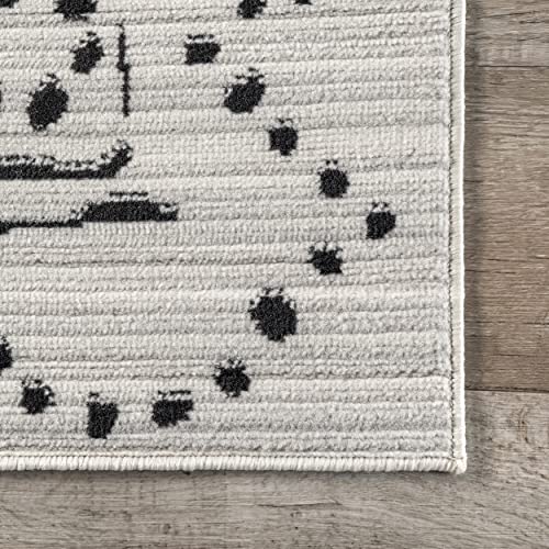 nuLOOM Mila Dotted Diamond Trellis Area Rug, 6' Round, Grey