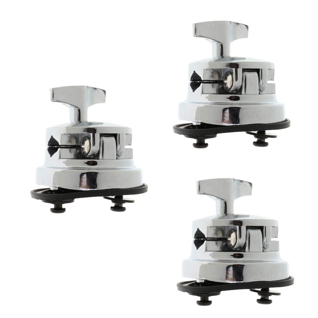 Baosity 3 Pcs Drum Holder Base Plate Rack Clamp Tom Drum Mount Bracket for Tom Drum Musical Instrument Accessory