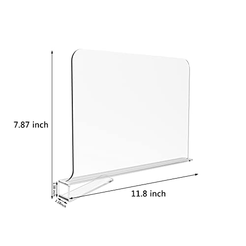BTSD-home 8 Pack Acrylic Shelf Dividers for Closet Organization Clear Shelf Dividers for Wood Shelves in Bedroom, Kitchen and Office