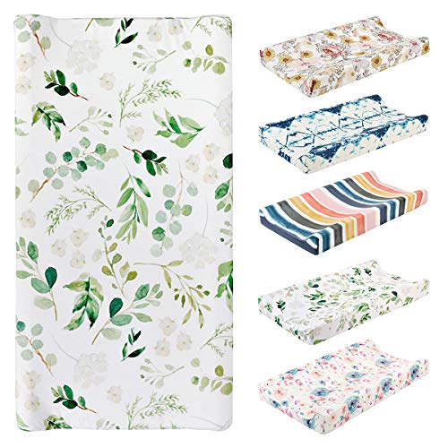 Changing Pad Cover Stroller Mattress Sheet Knitted Soft Breathable Printed Mattress Nursing Table Changing Cover Suitable for Baby Girls and Boys Standard Upholstered