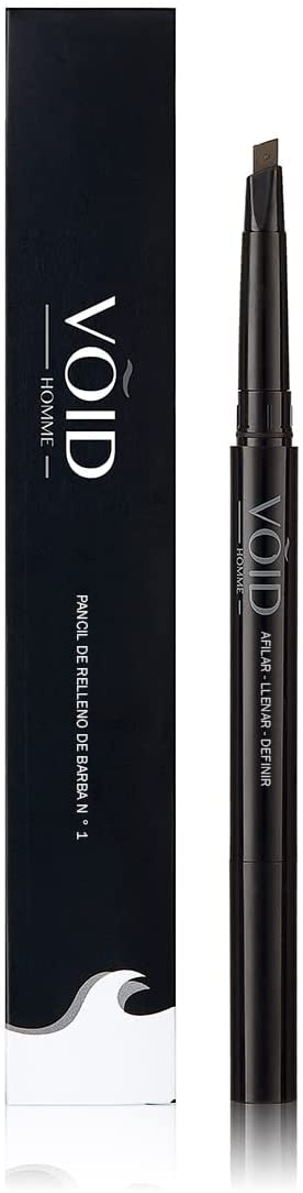 VOID Homme Beard Filler Pencil (Dark Brown) - Sweat & Waterproof, Smudge-proof, Cover Patches Instantly & Get Natural Beard Fullness