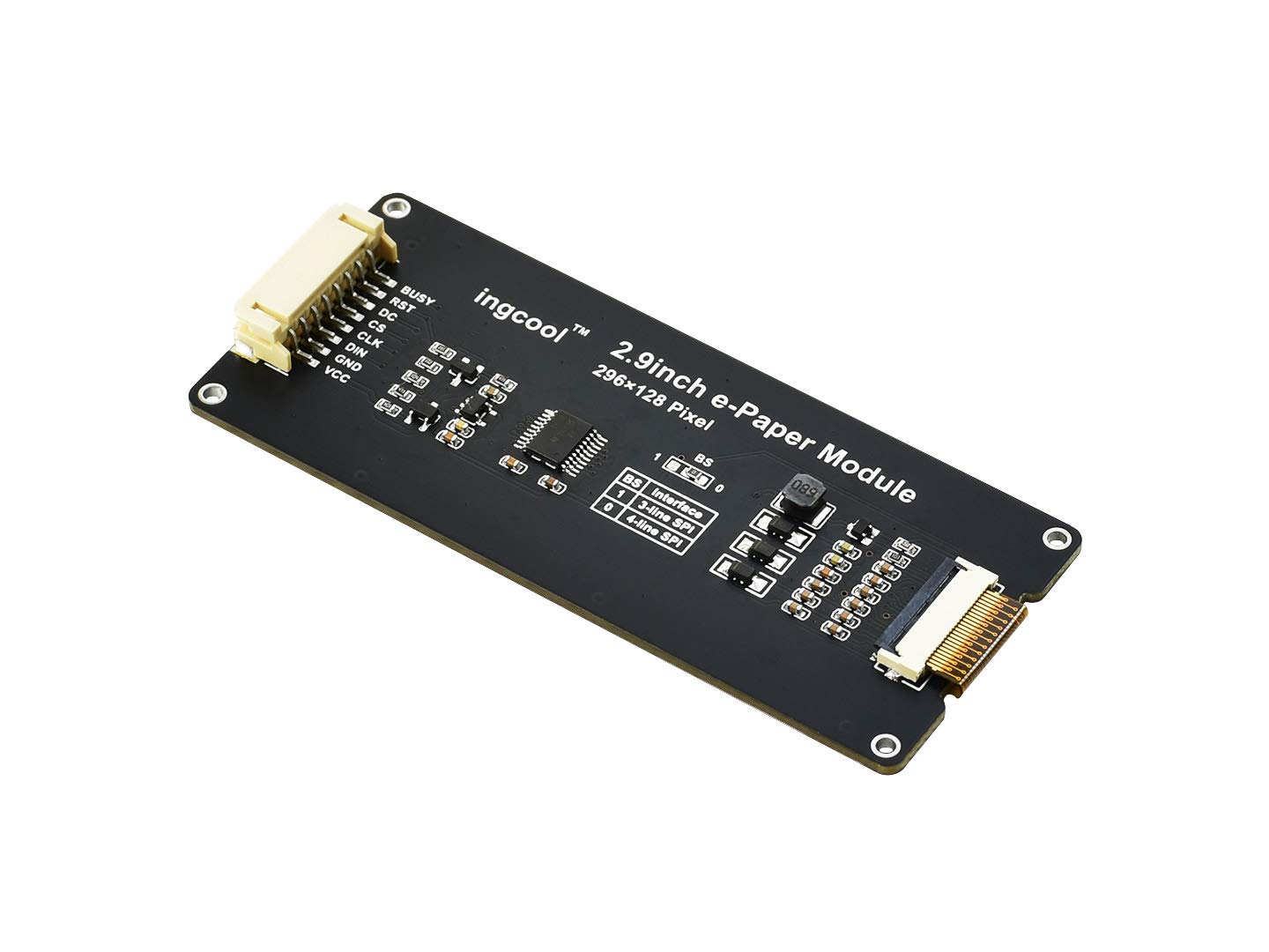 Ingcool 2.9inch e-Ink Display Module, 296x128 Resolution Two-Color e-Paper Display epaper Screen for Raspberry Pi/Jetson Nano/Arduino/Nucleo,SPI Interface Support Partial Refresh