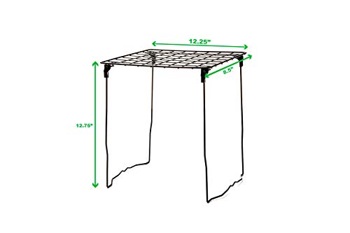 Mind Reader BORGLOCK-BLK Freestanding, 12.5 Inch Wire Shelf, Accessories Shelving Unit, Foldable, Portable, Ideal for School, Work and Gym Lockers. Holds up to 30 pounds, Black Metal