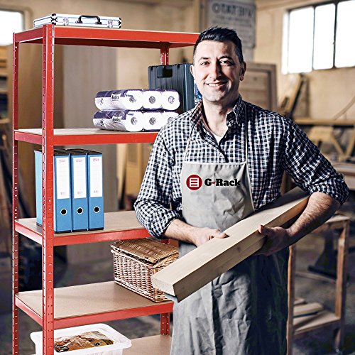 Garage Shelving Units: 71 x 35 x 18 inches | Heavy Duty Racking Shelves for Storage - 1 Bay, Black 5 Tier (400 lbs Per Shelf), 2000 lbs Capacity | for Workshop, Shed, Office | 5 Year Warranty
