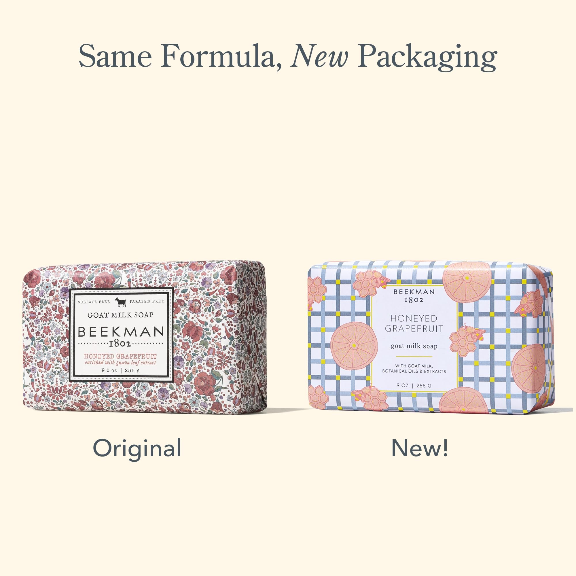 Beekman 1802 Goat Milk Soap Bar, Honeyed Grapefruit - 9 oz - Nourishes, Moisturizes & Hydrates the Body - Good for Sensitive Skin - Cruelty Free